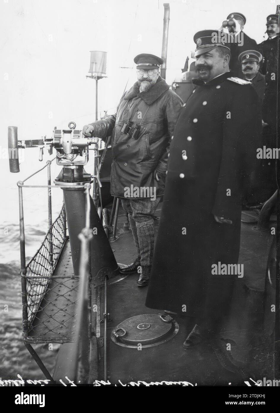 09/30/1915. The War in the Balkans. Tsar Ferdinand of Bulgaria aboard a ...