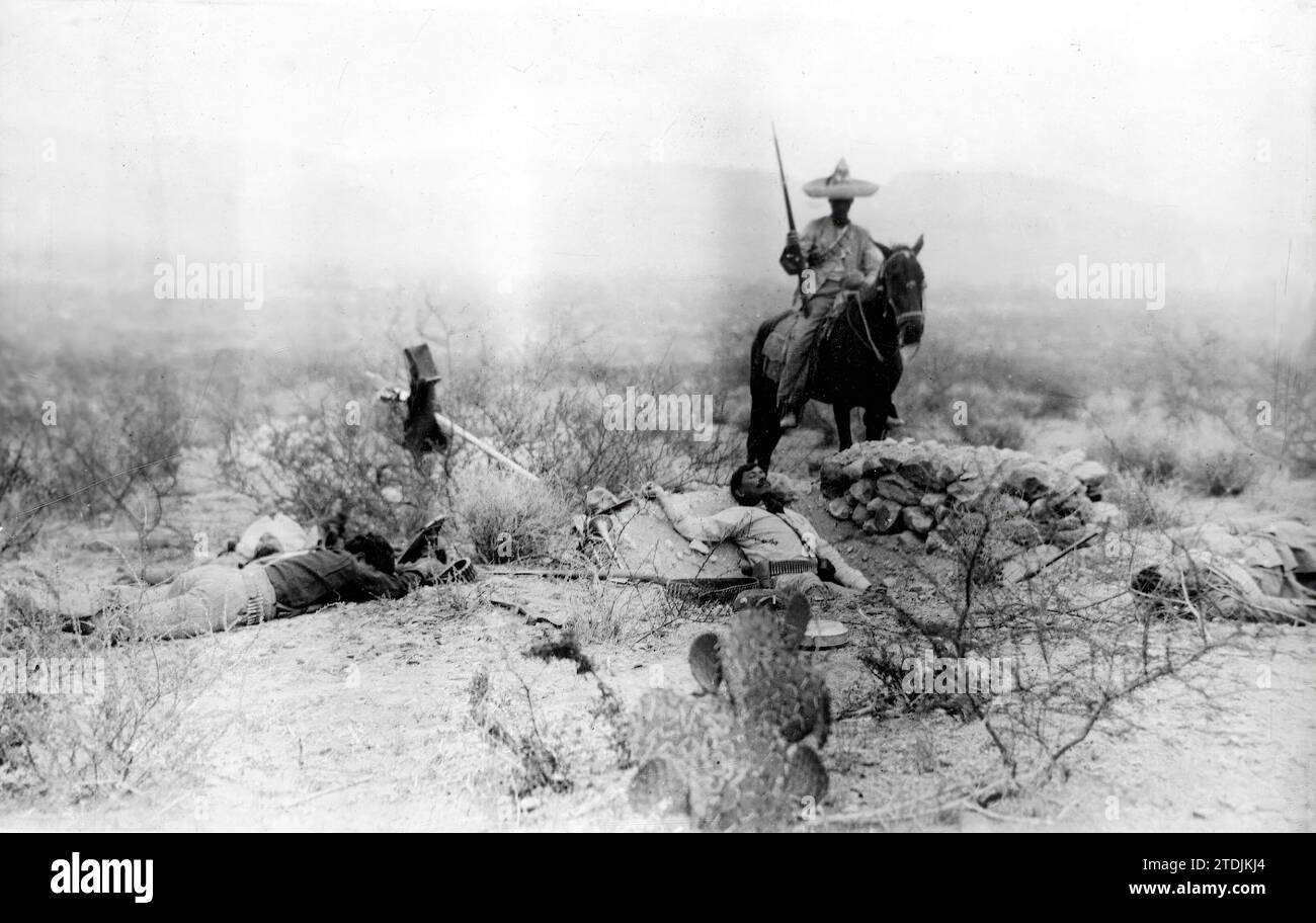 Mexico, January 1914. Horrors of the Mexican revolution. Bodies of ...