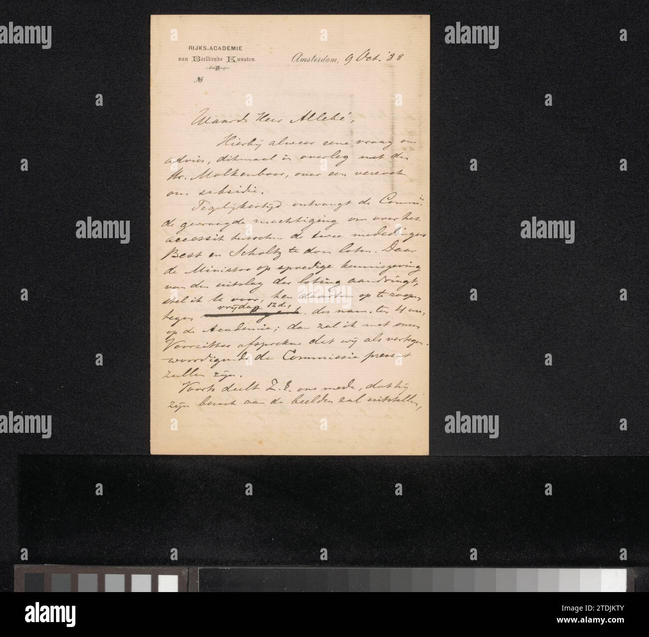 Letter to August Allebé, Rijksakademie van Visual Arts, 1888 Amsterdam ...