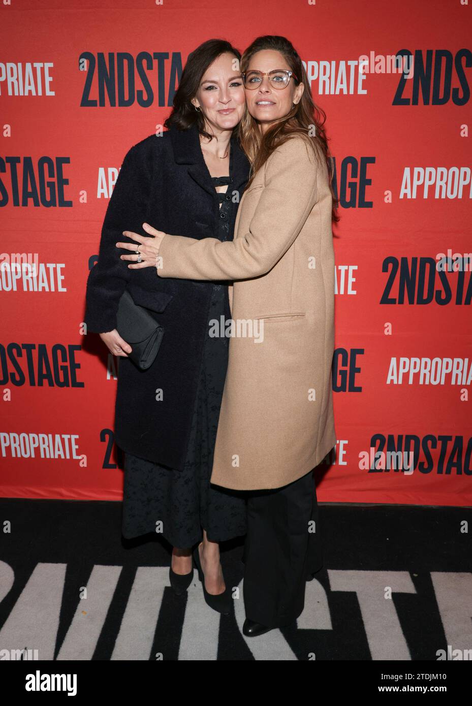 Carla Gallo, left, and Amanda Peet attend the Broadway opening night ...