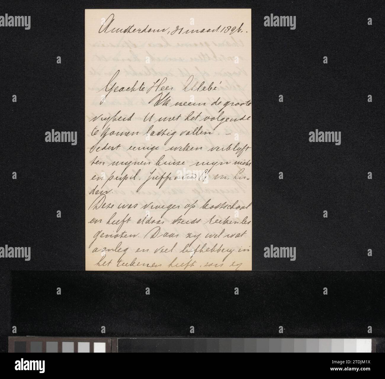 BRIEF AAN BUGH ALEBÉ of J. Luds, 1896 Amsterdam paper. ink writing ...