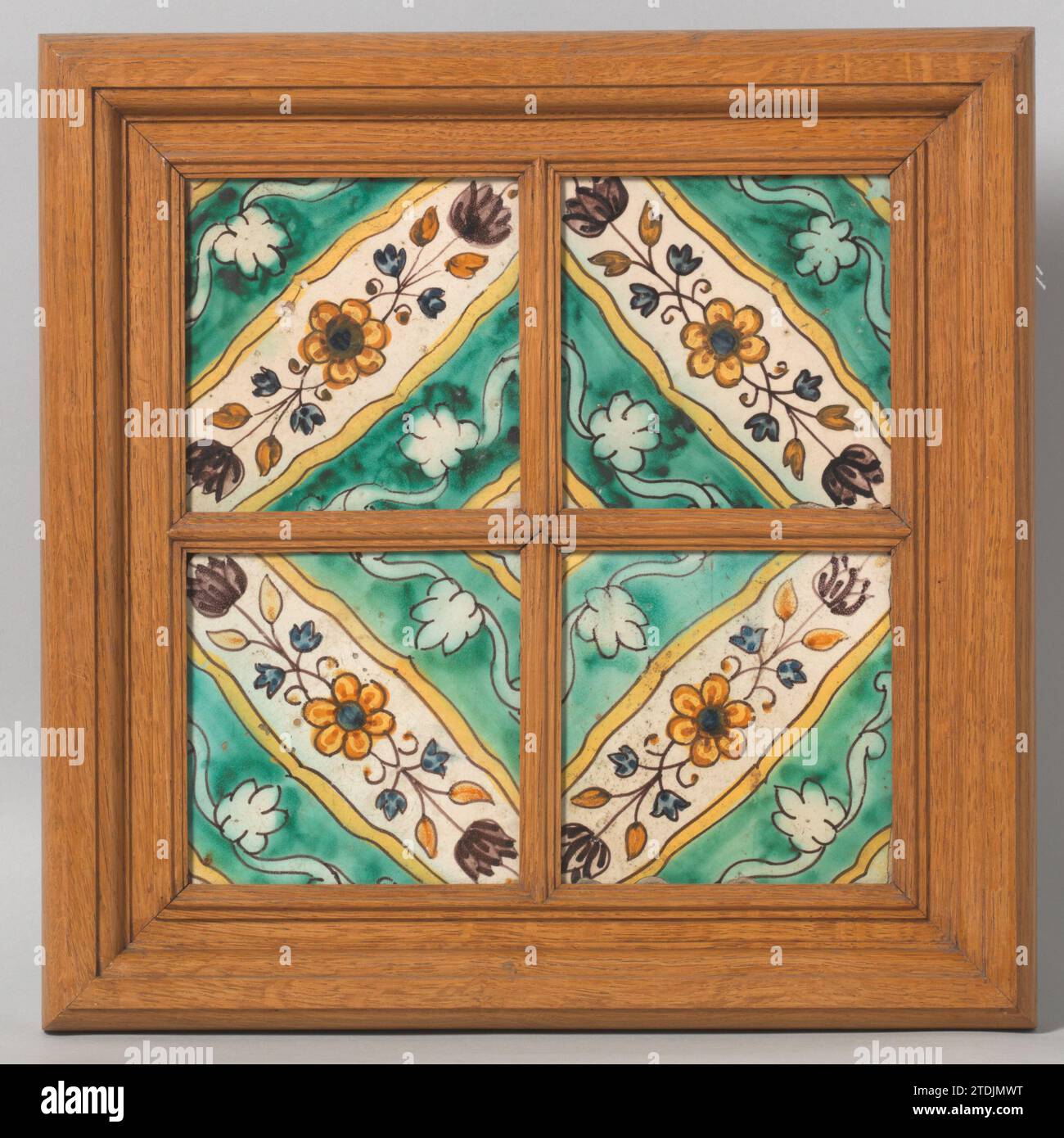 Four tiles of earthenware, Anonymous, 1700 - 1800 Four tiles of ...