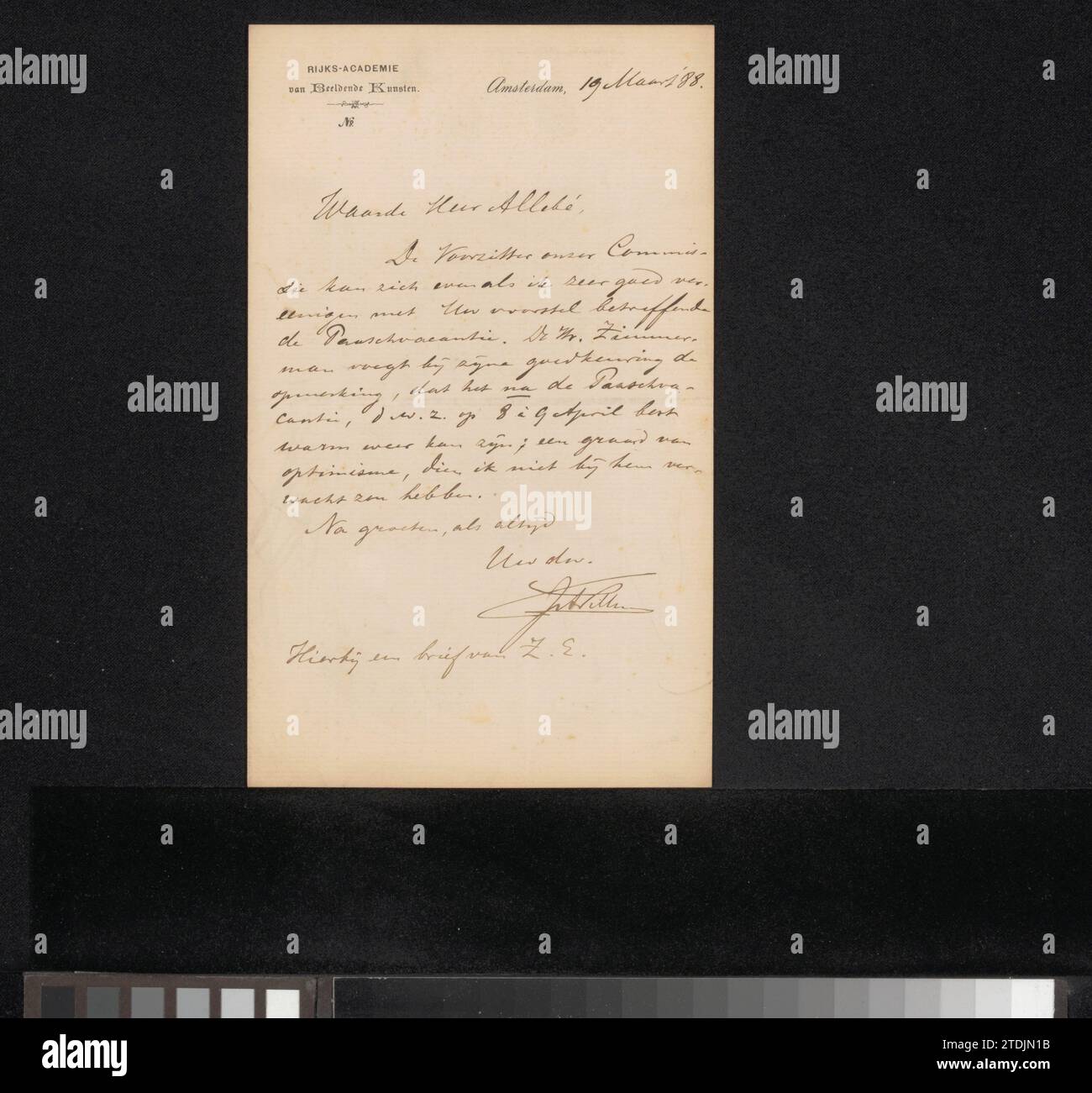 Letter to August Allebé, Rijksakademie van Visual Arts, 1888 Amsterdam ...