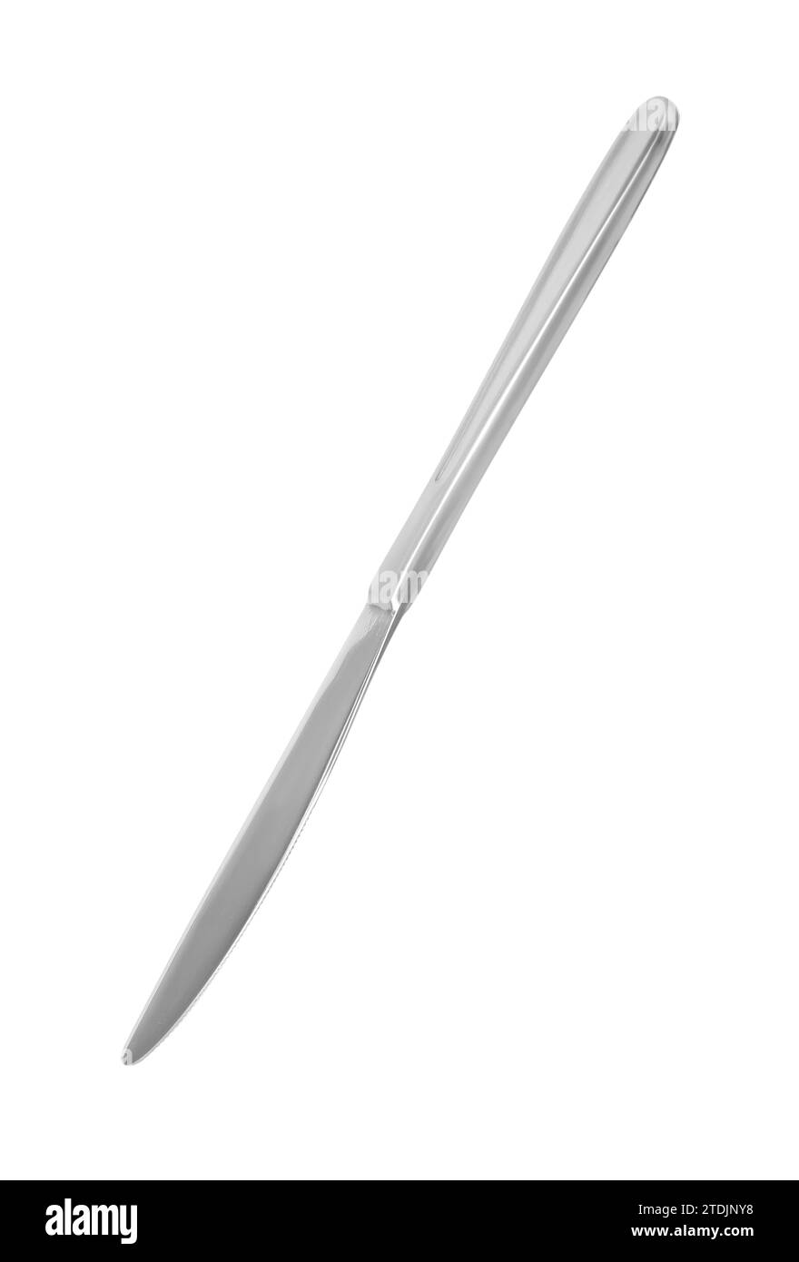 New clean shiny knife isolated on white Stock Photo - Alamy