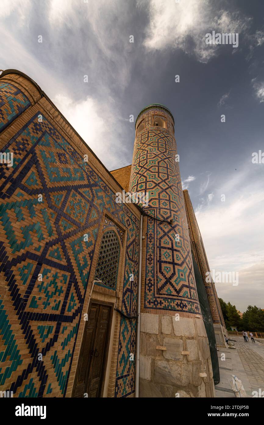 JUNE 23, 2023, SAMARKAND, UZBEKISTAN: Panoramic view of Registan square ...