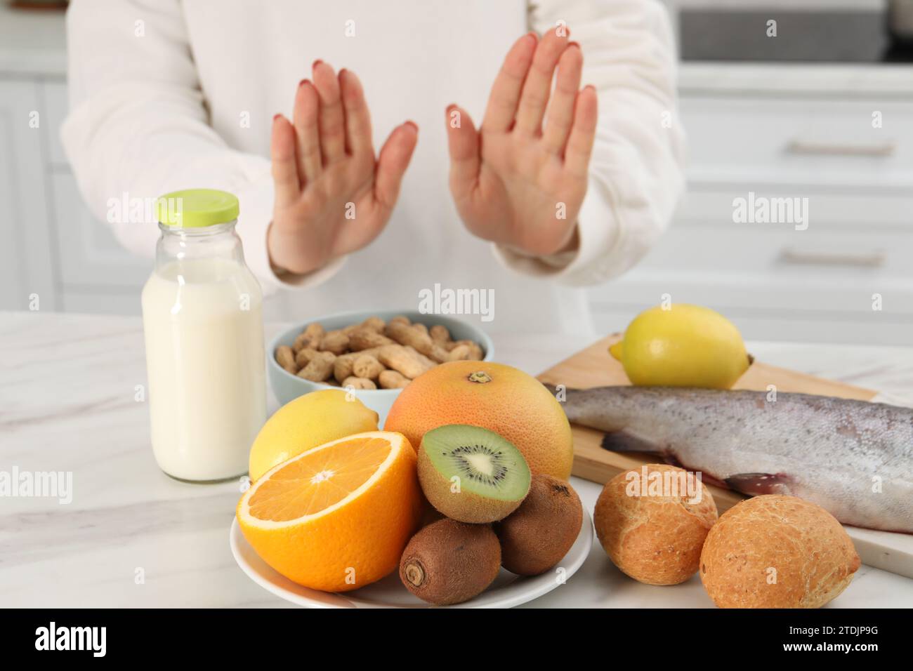 Person refusing to eat fish hi-res stock photography and images - Alamy