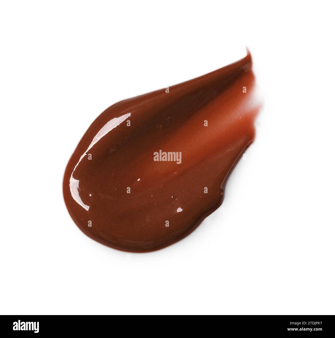 Smear of tasty melted milk chocolate isolated on white, top view Stock ...