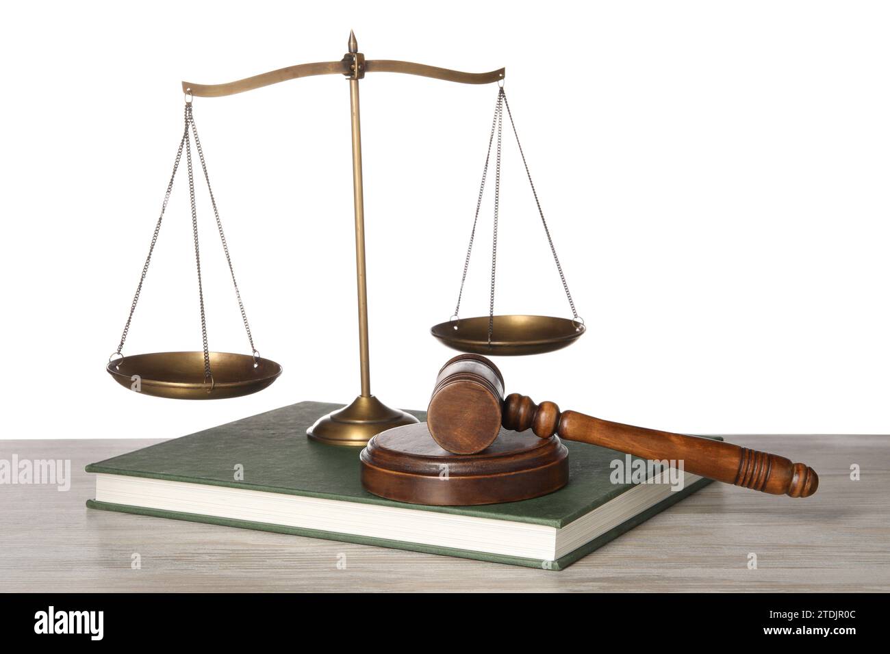 Law concept. Gavel, scales of justice and book on wooden table against ...