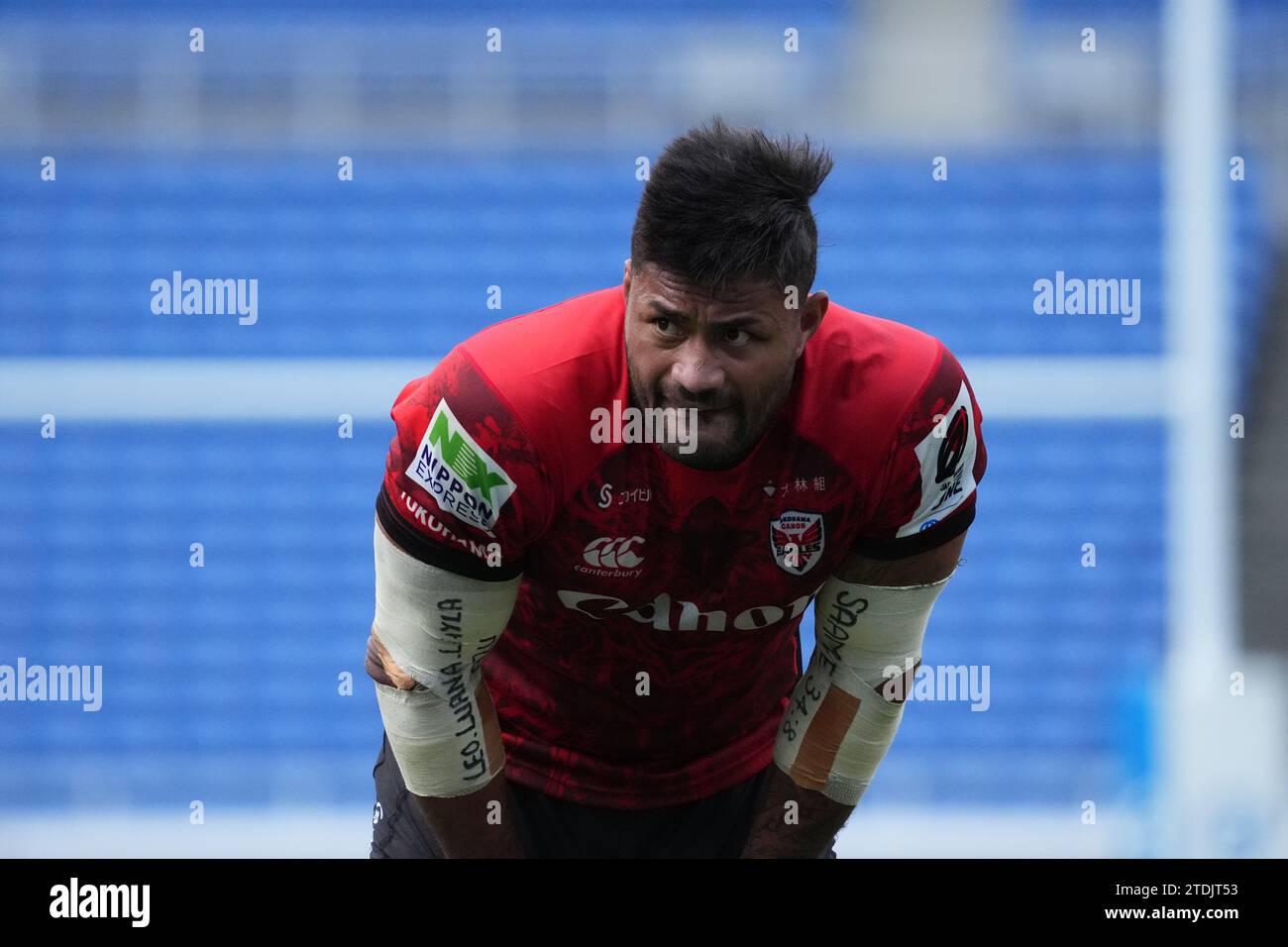 Canon Eagles' Amanaki Lelei Mafi during the Japan Rugby League One 2023 ...