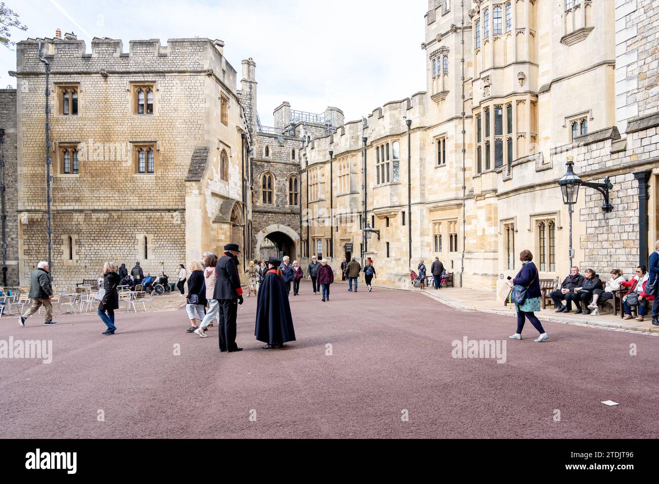 Windsor, U.K, October 16, 2023: tourist walk along at Windsor. This is ...