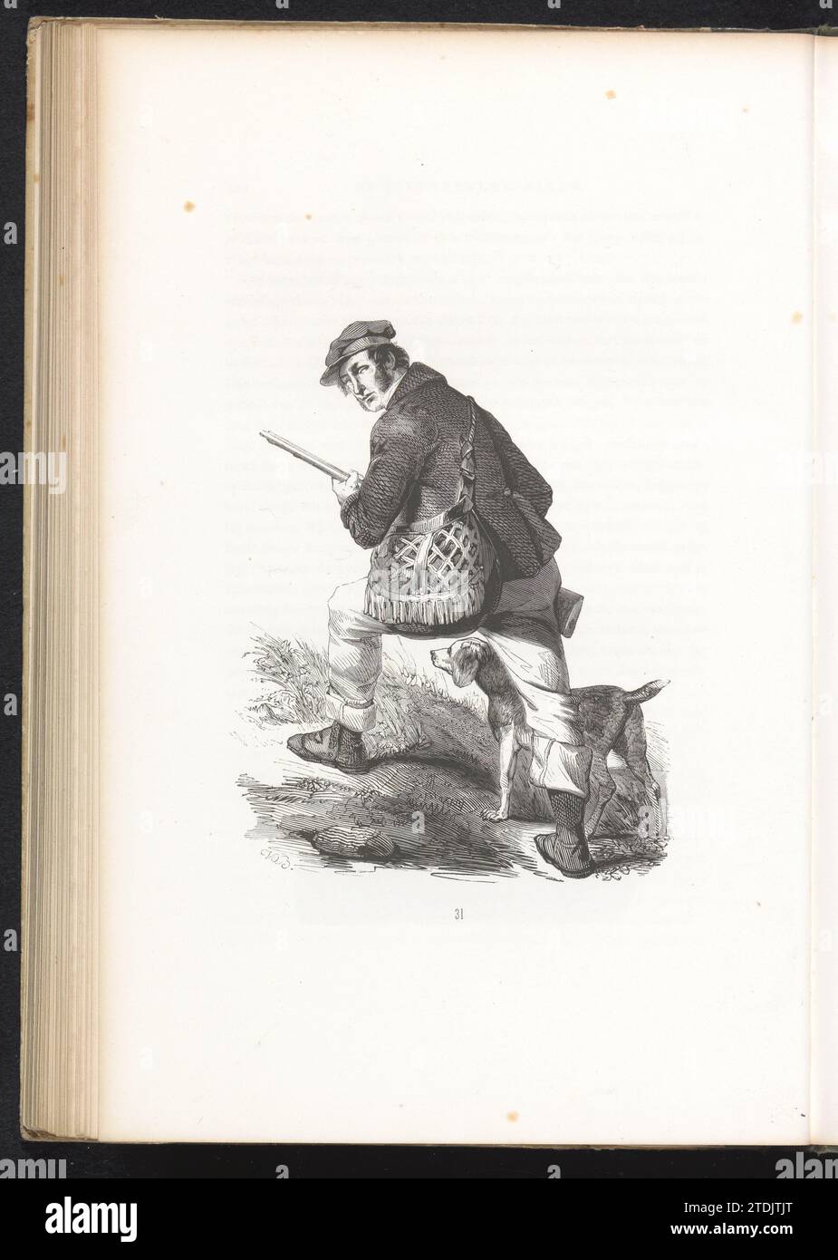 De Jager and the wrist carrier, 1840-1841, 1841 A hunter with a weitas ...