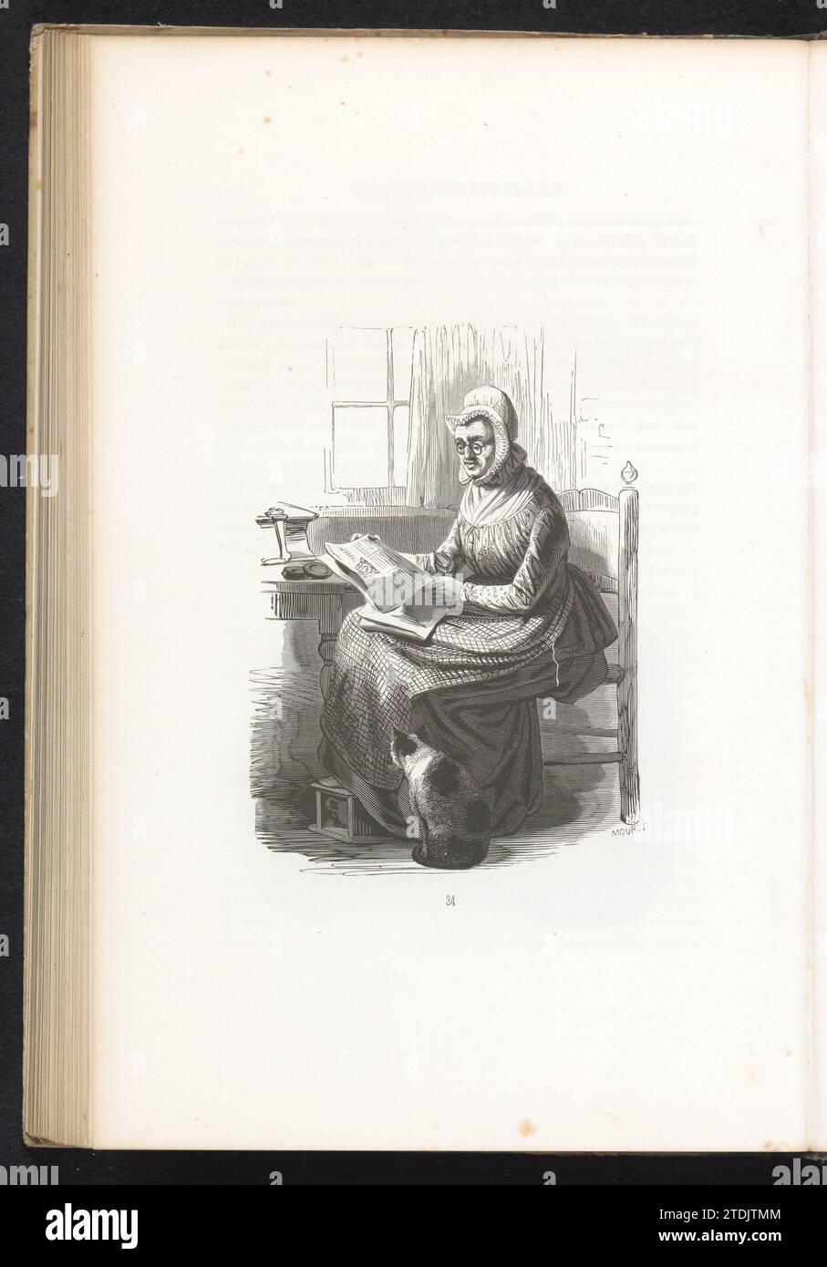 De Hofjes Miss, 1840-1841, 1841 The courtyards Miss. An old woman reads ...