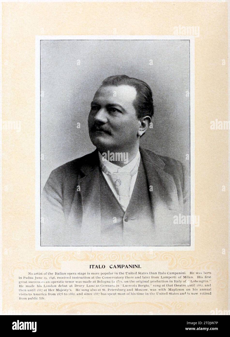 1880 c., USA : The celebrated italian Opera singer tenore ITALO ...