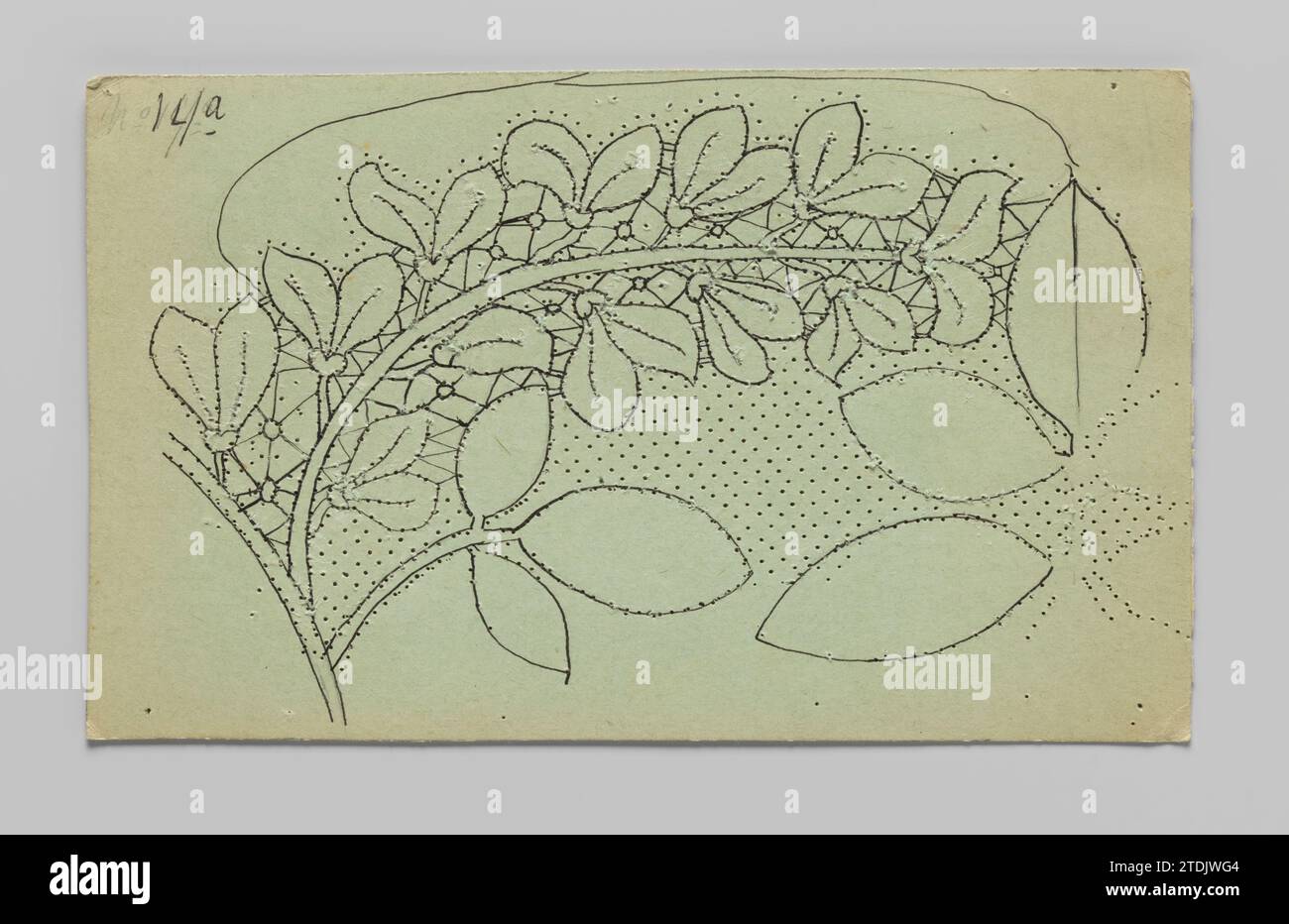 Kant pattern for a rug of bobbin with golden rain branches and flowers ...