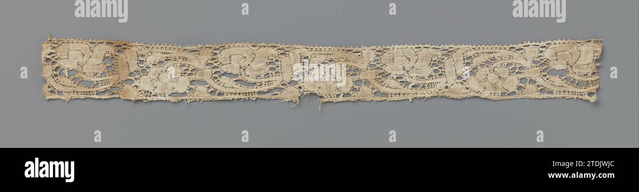 Strip bobbin with curly flower branch on continuous slender, anonymous ...