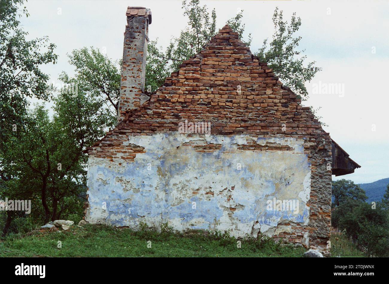 Abandoned brick house in Romania's countryside, approx. 2000 Stock ...