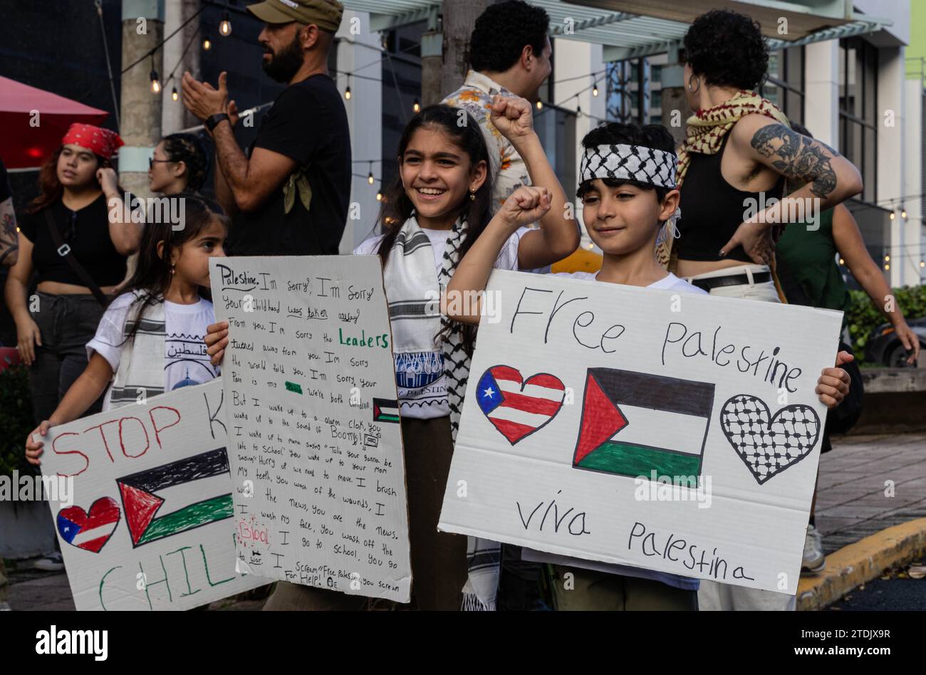 San Juan, USA. 18th Dec, 2023. A group of three Puerto Rican and ...