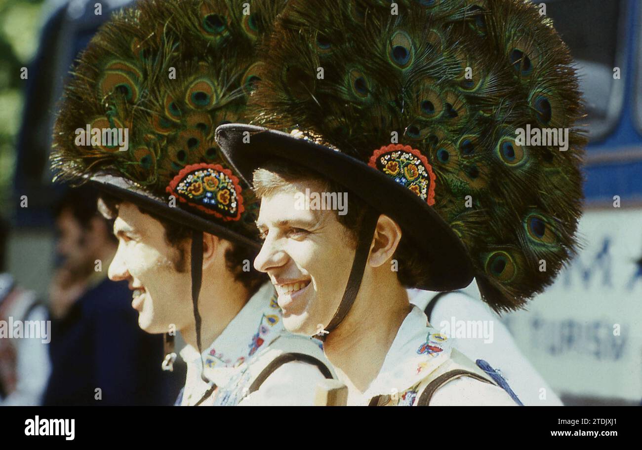 Socialist Republic of Romania, approx. 1979. Performers wearing ...