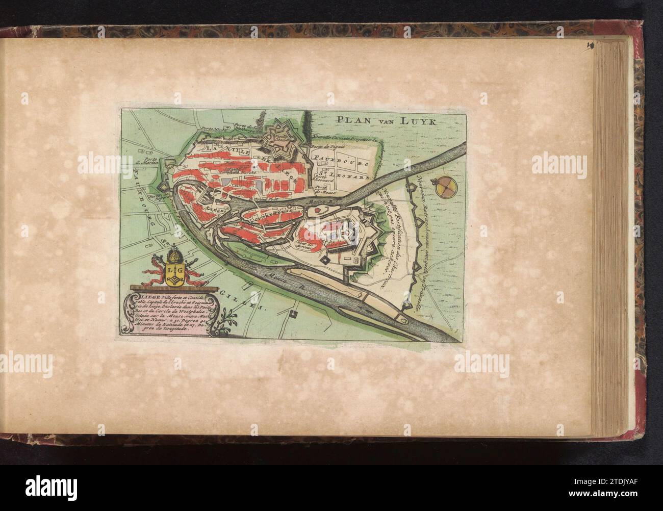 Map of Liège, Anonymous, 1735 Map of the city of Liège with the ...