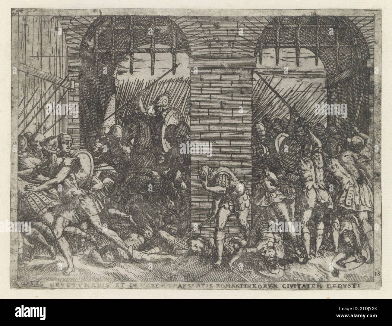 Roman soldiers invade crustumerium, 1572 - 1573 Romulus's army invades ...