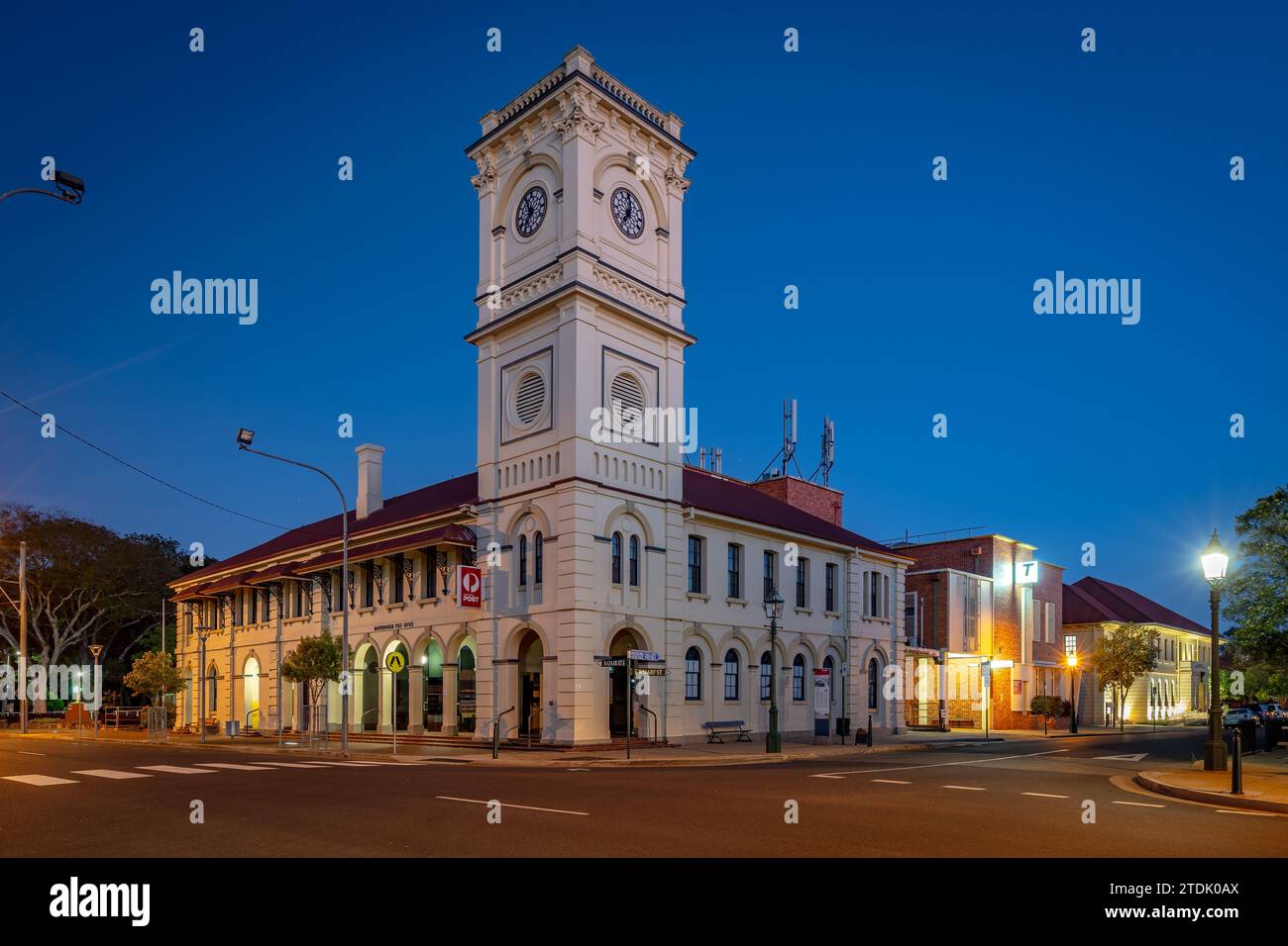 Maryborough, QLD, Australia - Historical Post Office building at night ...