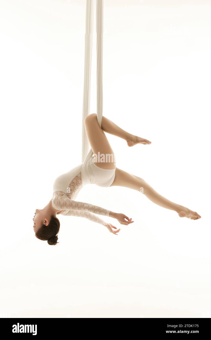 The art of dance with a long ribbon Stock Photo - Alamy