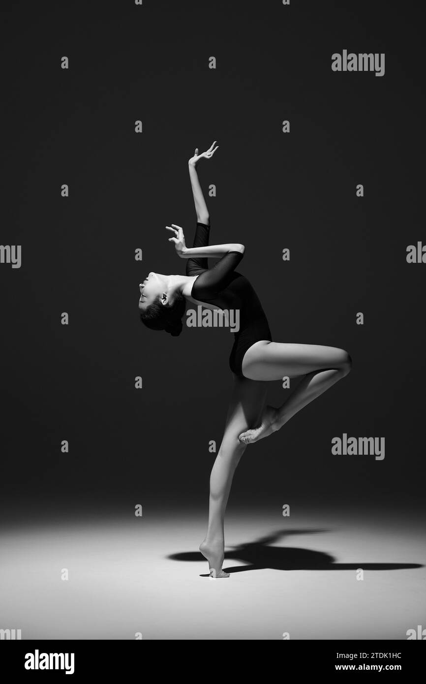 Contemporary dance art, beautiful dancer in black and white high res ...
