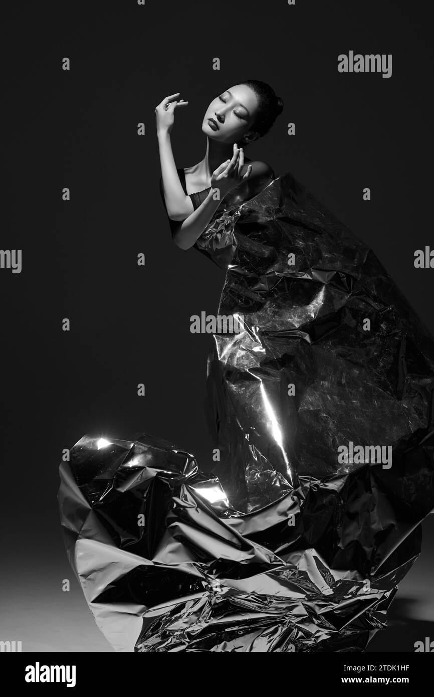 Contemporary dance art, beautiful dancer in black and white high res ...