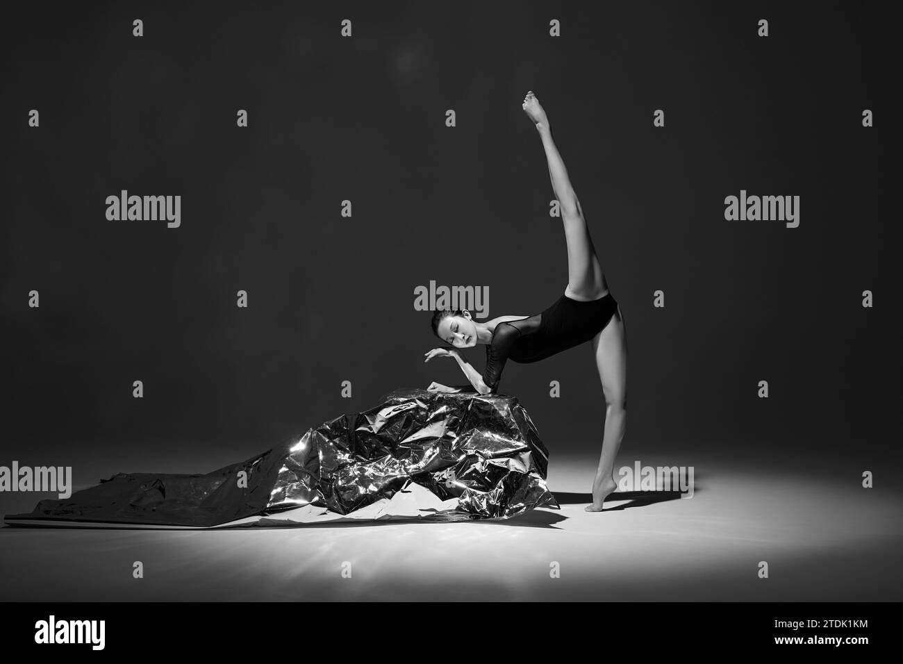 Contemporary dance art, beautiful dancer in black and white high res ...
