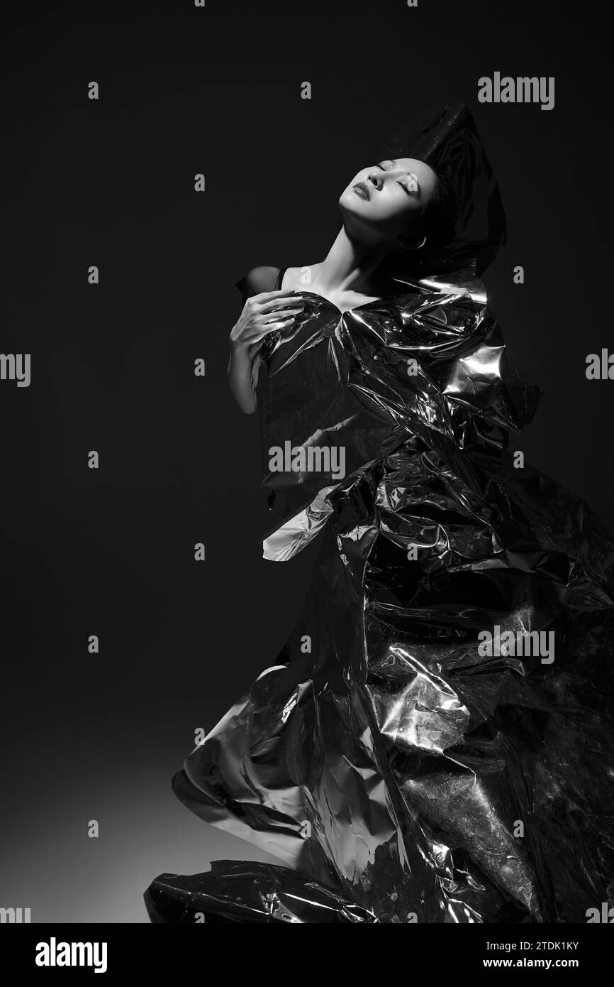 Contemporary dance art, beautiful dancer in black and white high res ...