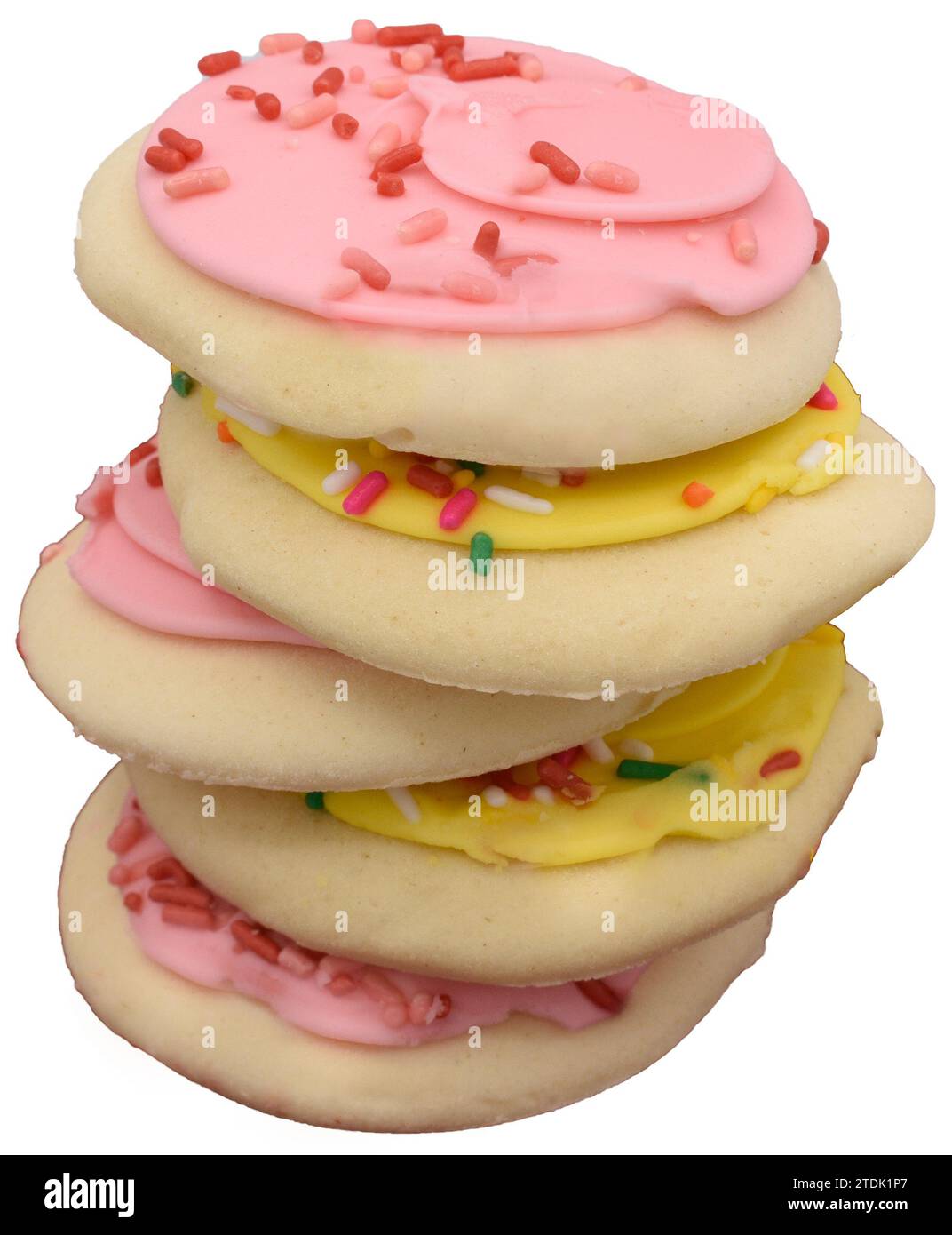 Image of a stack of brightly decorated frosted sugar cookies Stock ...