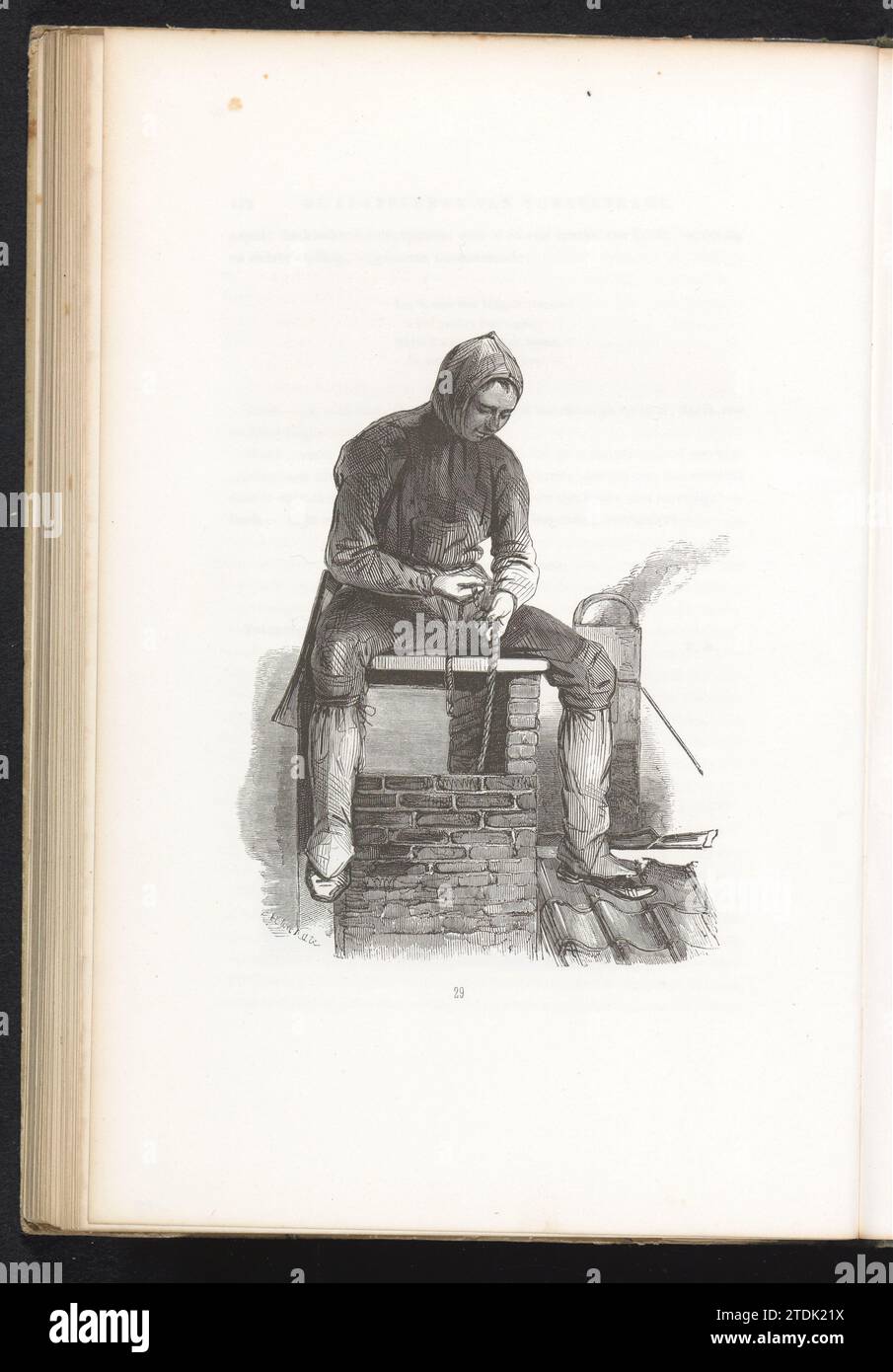 De chimney sweep, 1840-1841, 1841 The chimney sweep. Man sitting on a ...