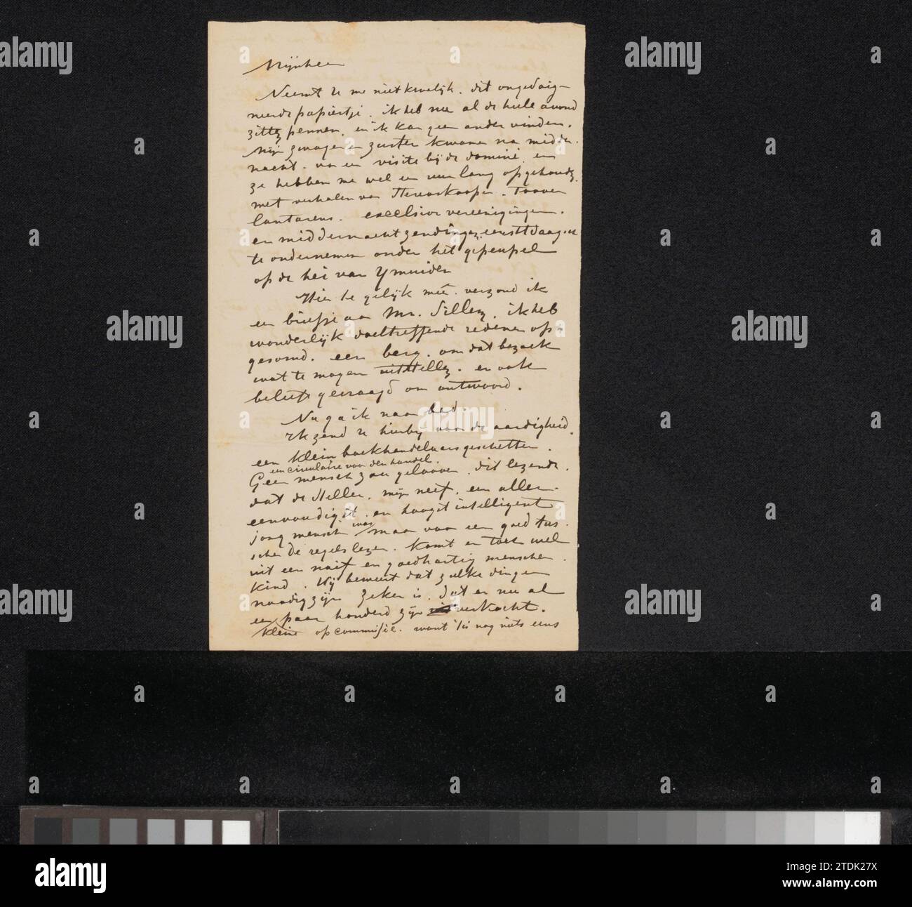 Letter to August Allebé, Jac van Looij, 1865 - 1927 Paris paper. ink ...