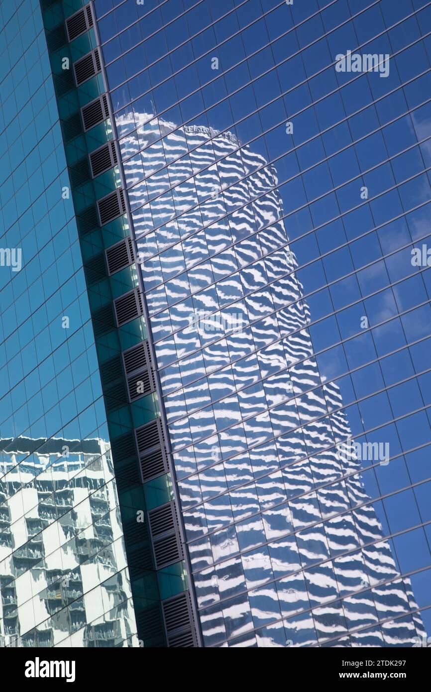 Reflection of building on a glass skyscrapers, Miami, Florida, USA ...