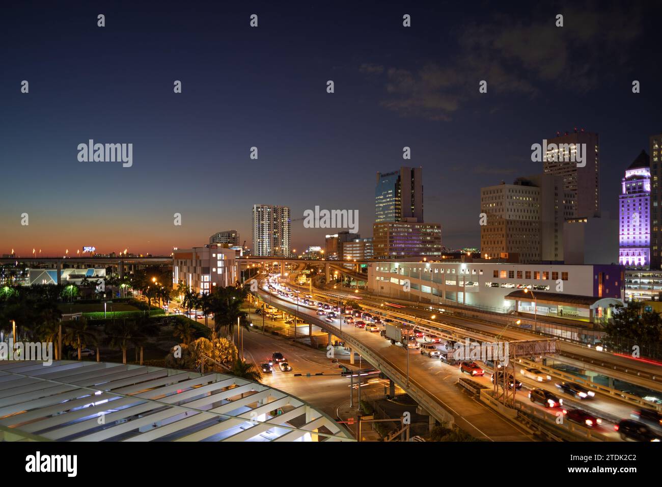 Miami street sunset hi-res stock photography and images - Alamy