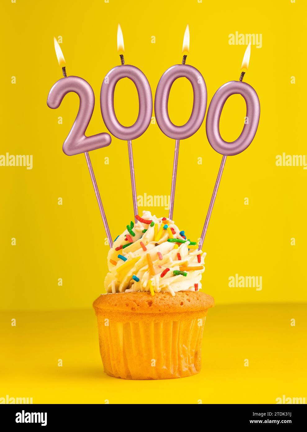 Candle number 2000 - Number of followers or likes Stock Photo - Alamy