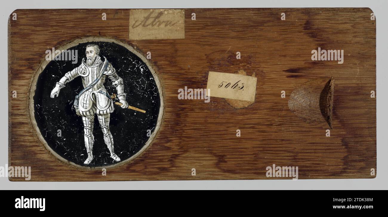 Portrait of the Duke of Alva, Anonymous, c. 1700 - c. 1790 Round glass ...