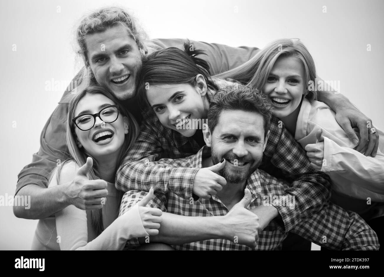 Loud laughing group Black and White Stock Photos & Images - Alamy