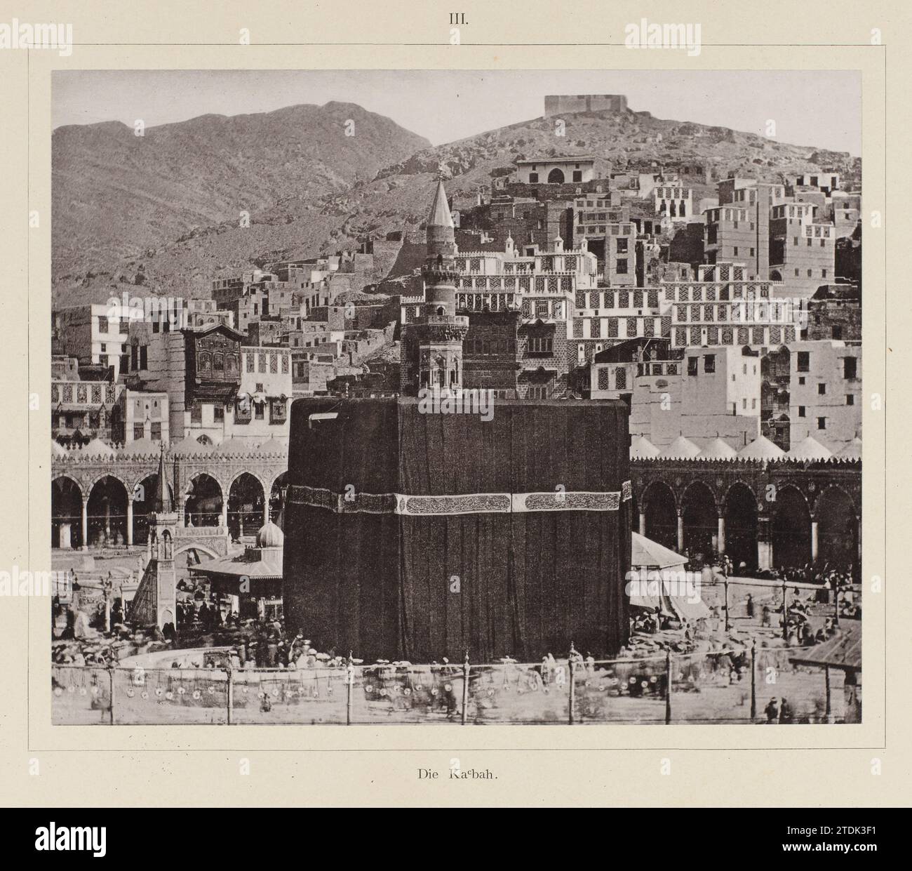View of the Ka'aba in Mecca, c. 1883 - in or before 1888 Mecca paper ...