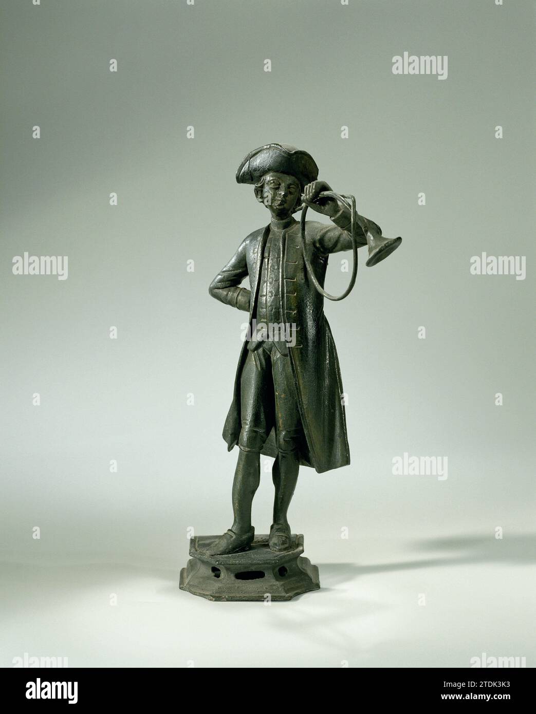 Figure of a man playing on a post horn, anonymous, c. 1700 - c. 1800 ...