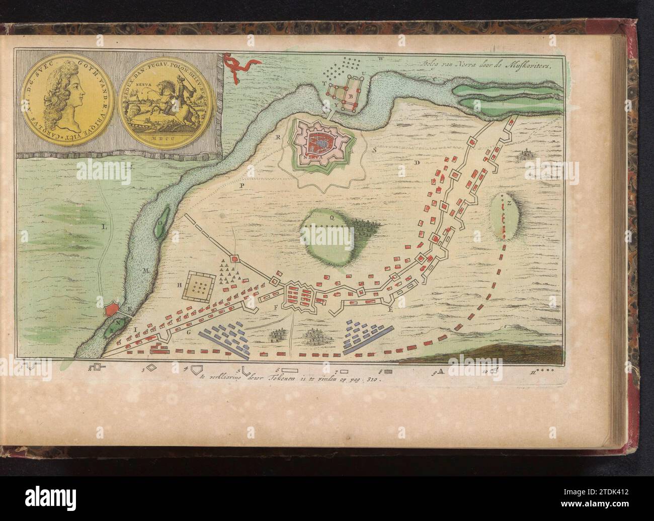Siege of Narva, 1700, Anonymous, 1735 Map of the siege of Narva in ...