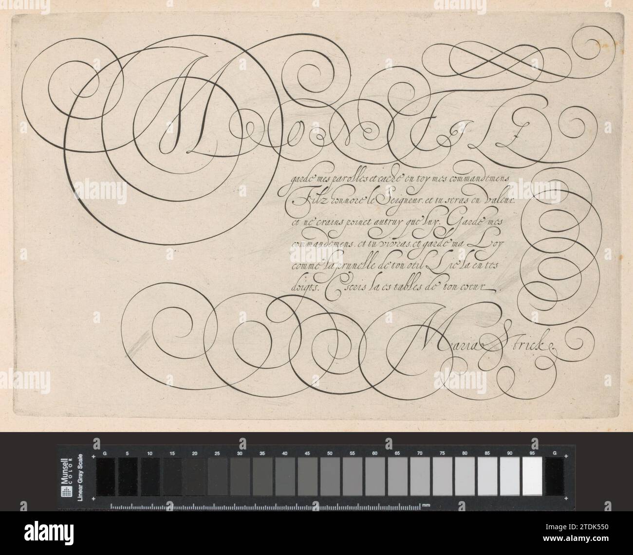 Writing example with capital M, 1618 Write example in French with ...