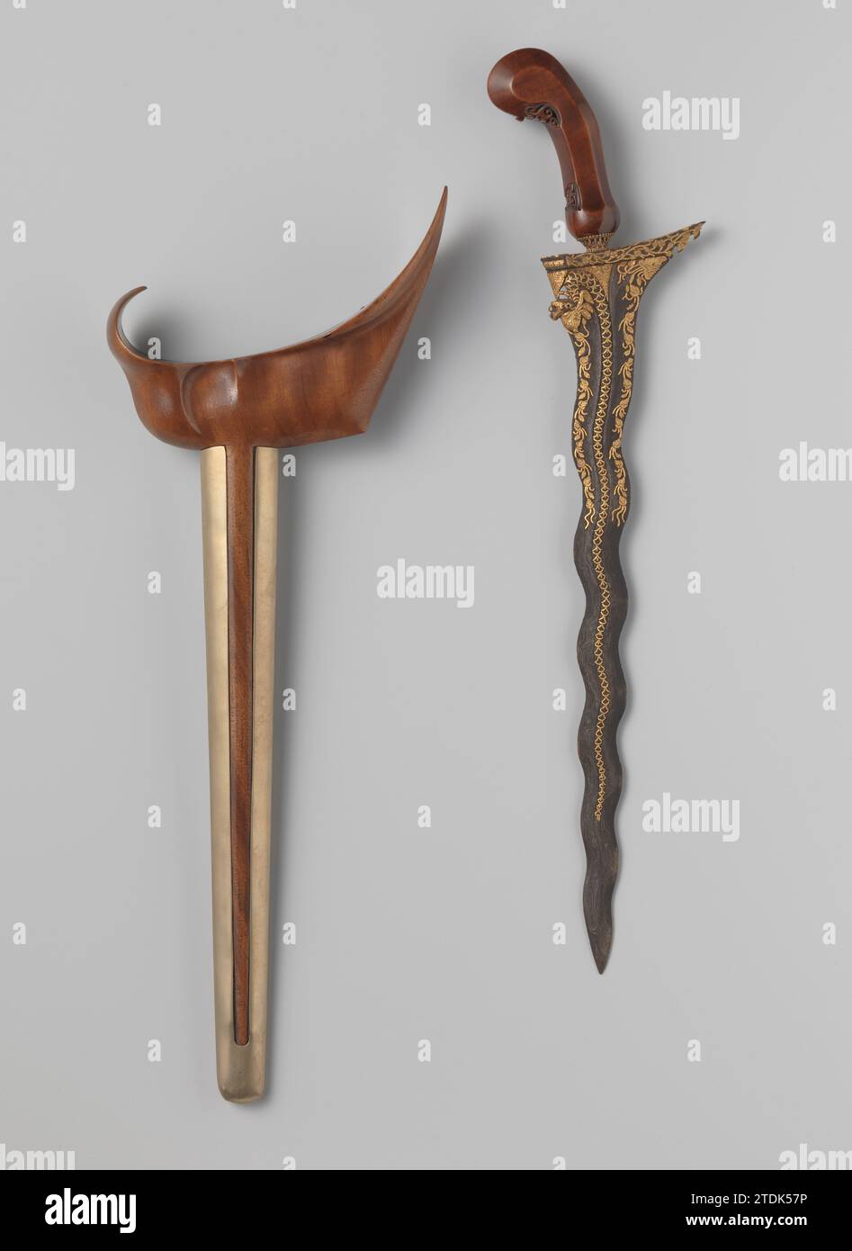 Javanese Kris, Anonymous, 1800 - 1900 Kris, blade in pamor technology ...