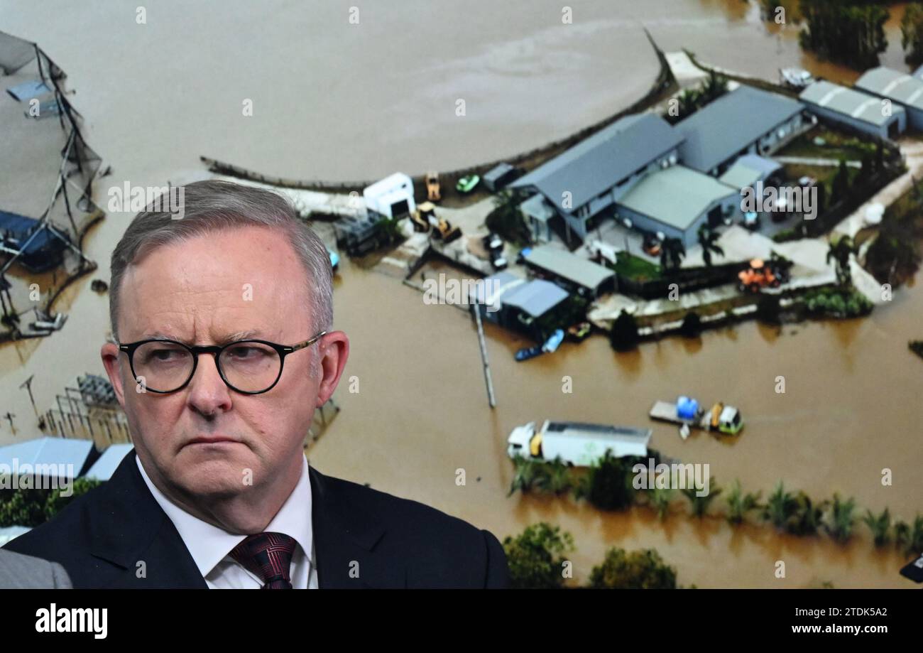 Brisbane, Australia. 19th Dec, 2023. Australian Prime Minister Anthony ...