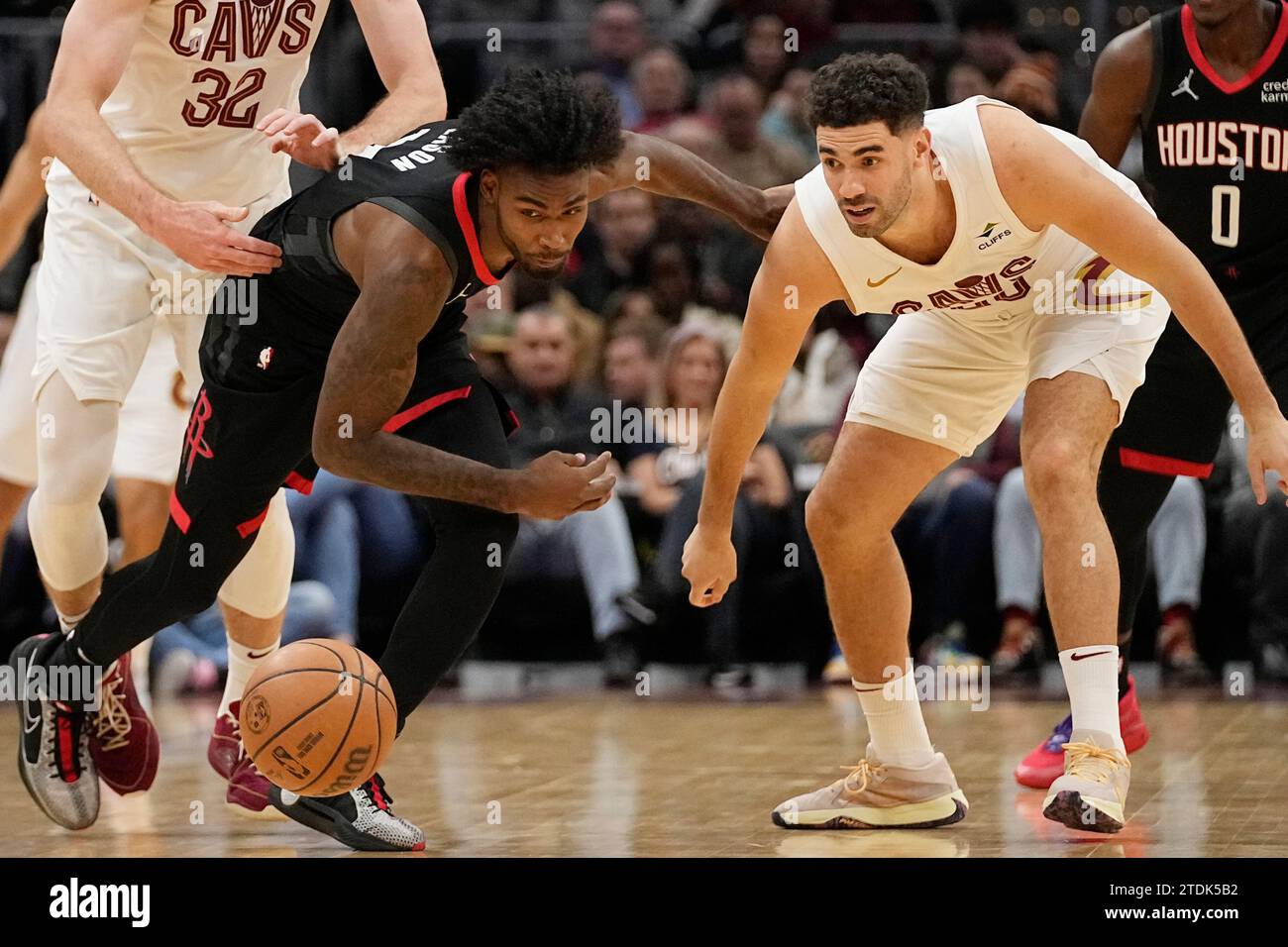 Houston Rockets forward Tari Eason, front left, steals the ball from ...