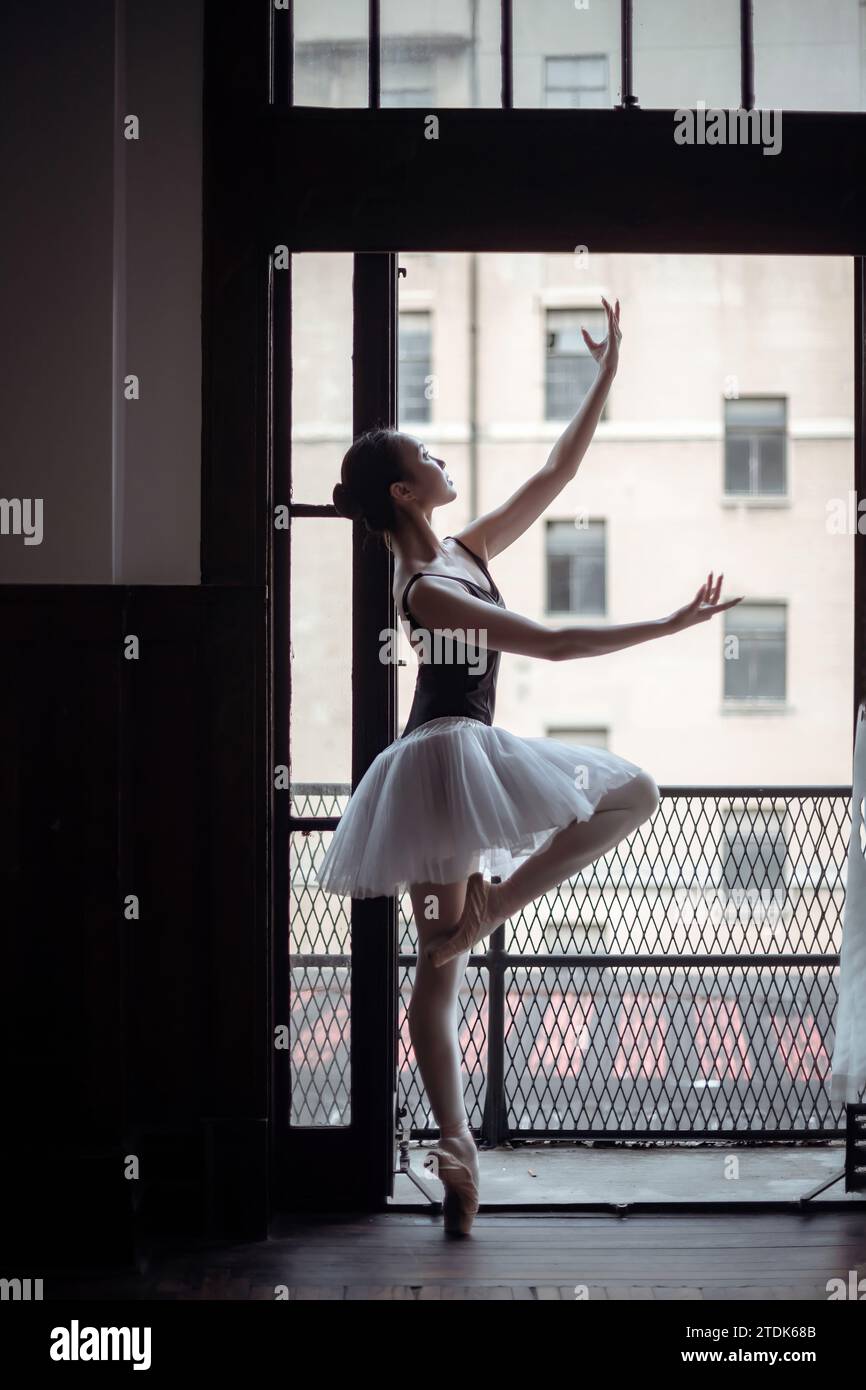 Asian dancer practicing ballet indoors, images of ballet, dance art ...