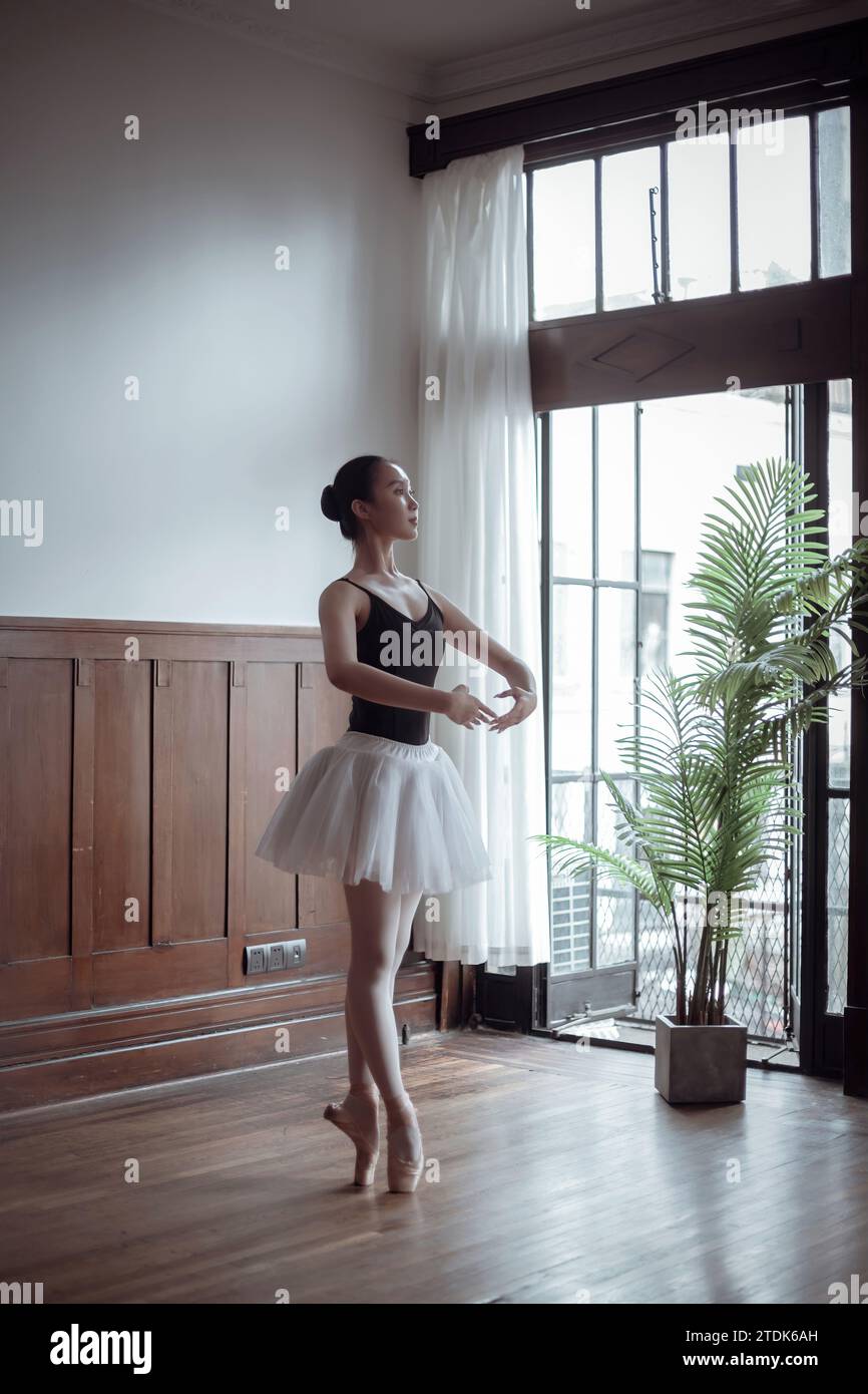 Asian dancer practicing ballet indoors, images of ballet, dance art ...
