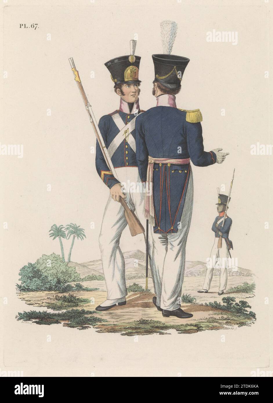 Curaçaaosche Schutterij; Officer, Under Officer and Schutter, 1826 ...