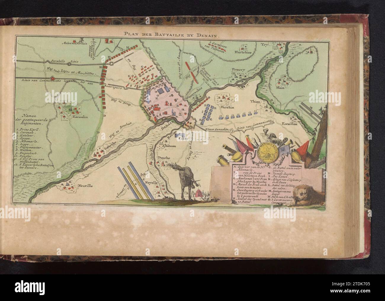 Battle of Denain, 1712, Anonymous, 1735 Map with the battle orders of ...