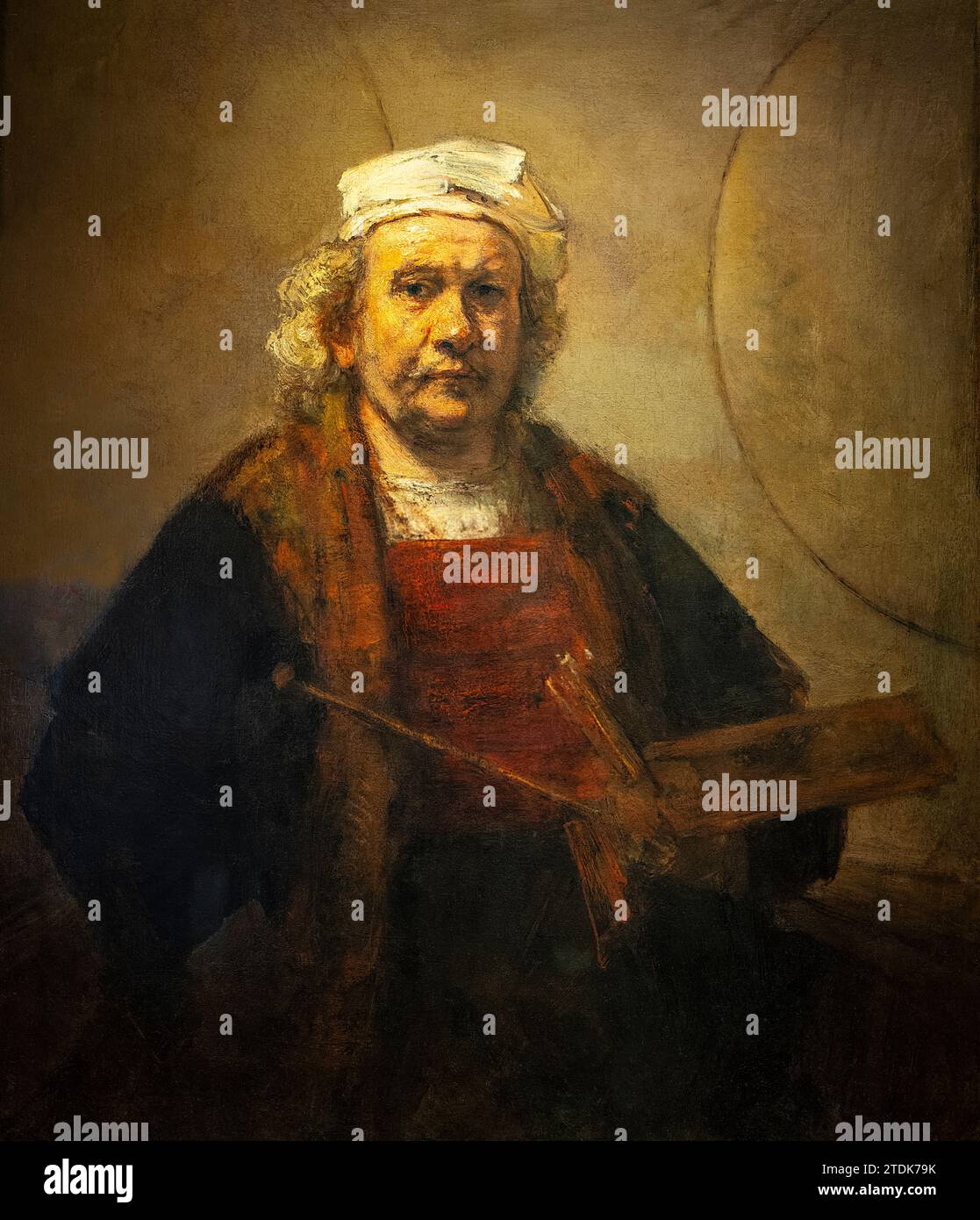SELF-PORTRAIT WITH TWO CIRCLES (1665-1669) REMBRANDT VAN RIJN (1606 ...